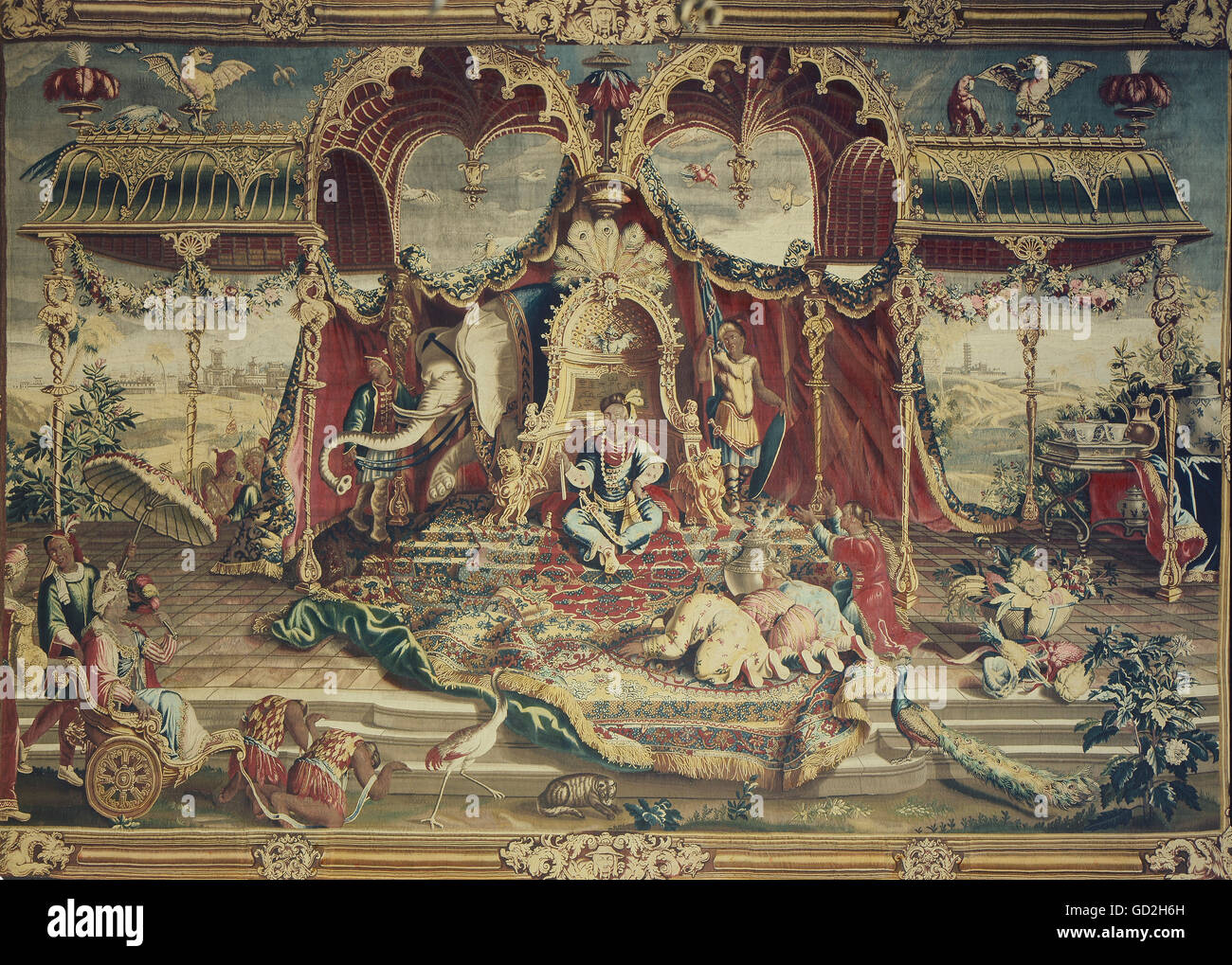 fine arts, tapestry, chinoiserie with audience with the Mughal Emperor ...