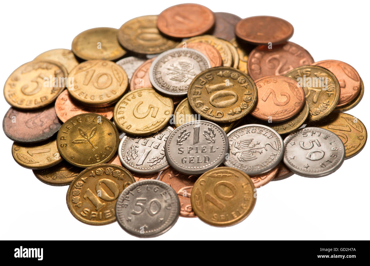 money / finances,coins,Germany,German Mark,pfennig,play money,very ...