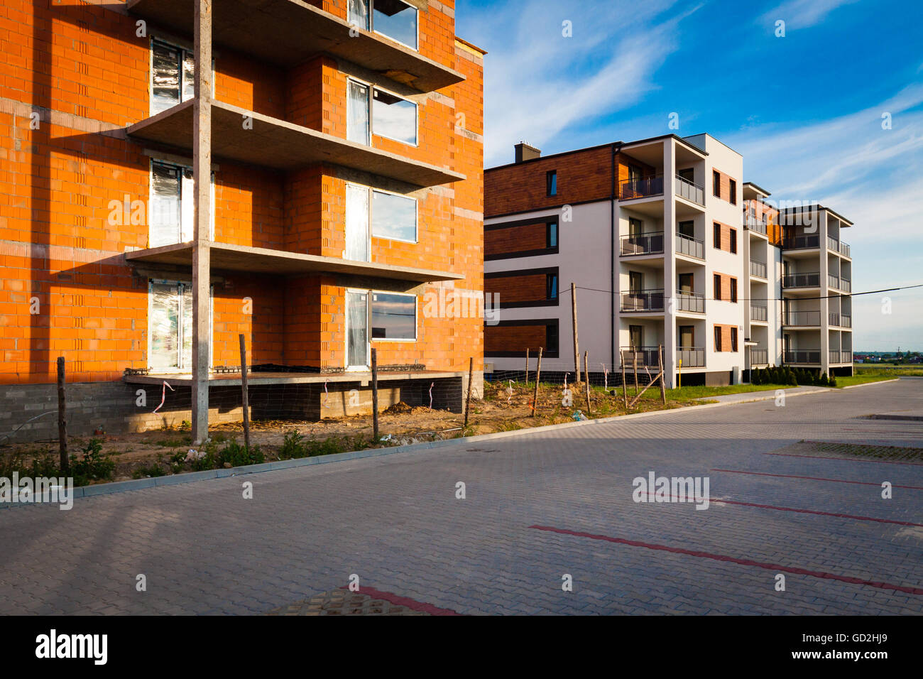 Brick wall in construction progress hi-res stock photography and images ...