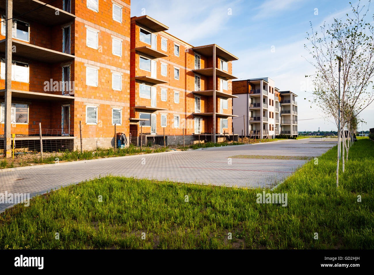 Building under construction and new block in the background Stock Photo ...