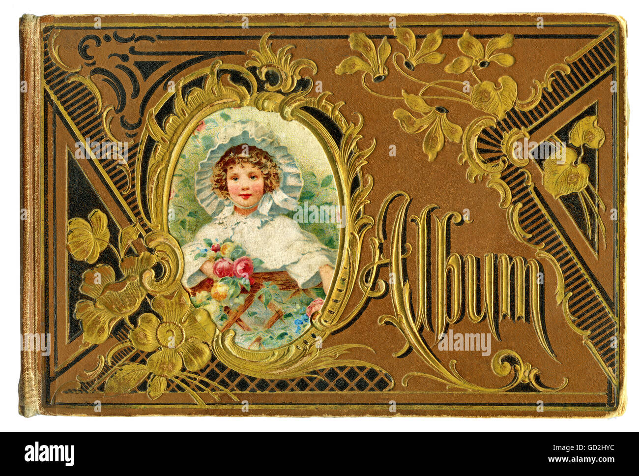 kitsch / souvenir, album of verses, very decorative binding, filled ...