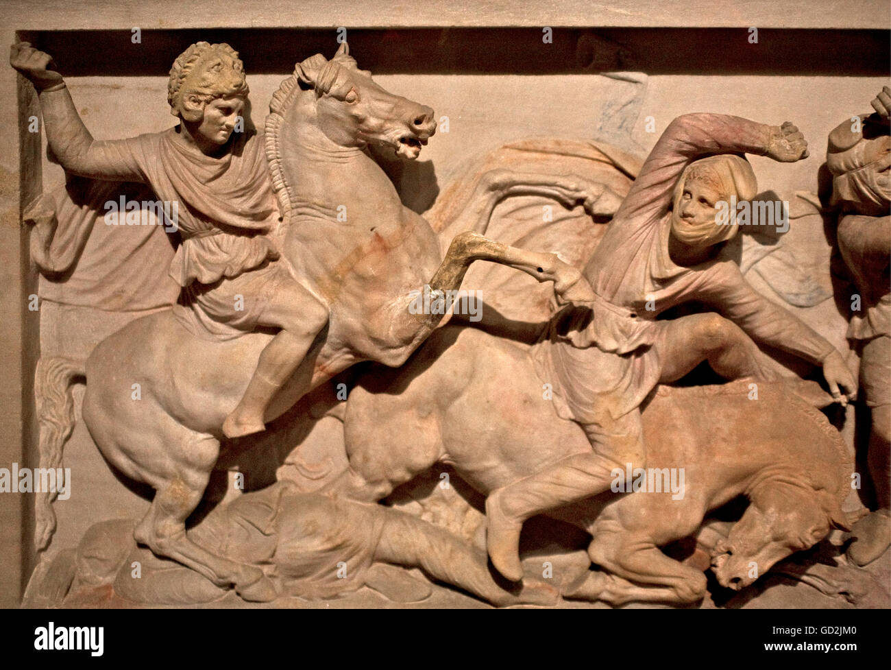 fine arts, Alexander sarcophagus from the Imperial necropolis of Sidon ...