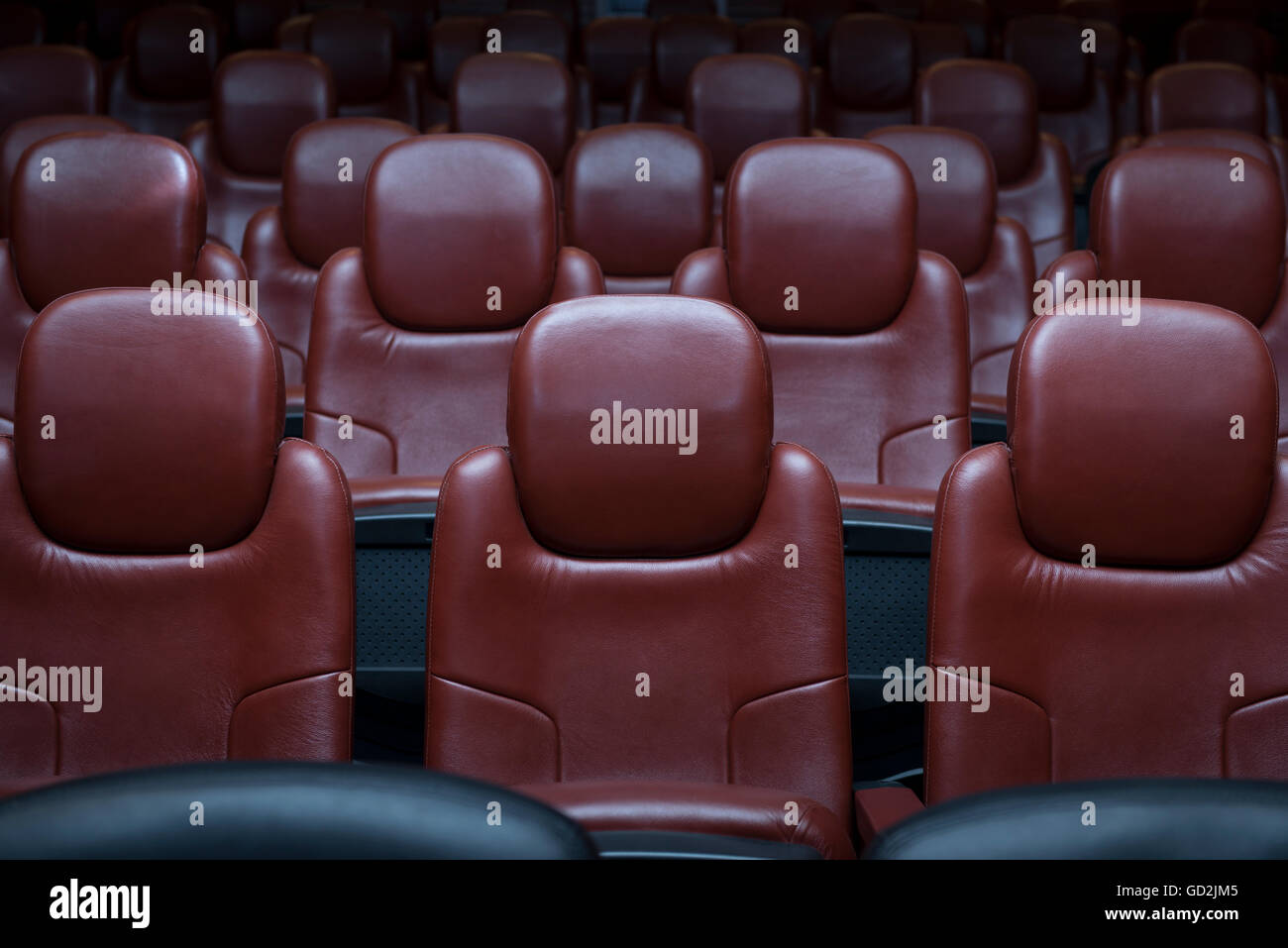 Background of Empty Brown Cinema Chairs Stock Photo - Alamy