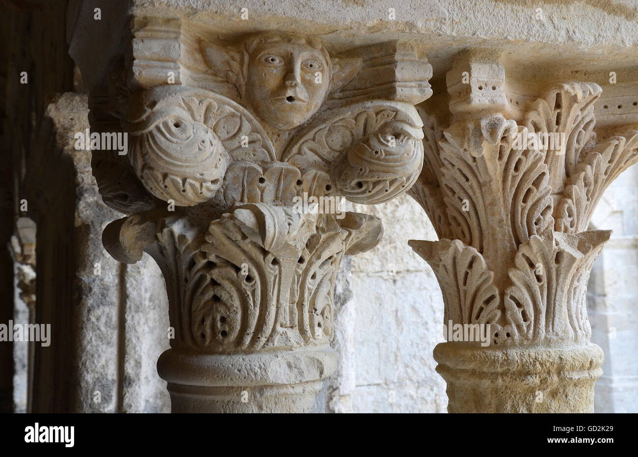 fine arts, Romanesque, capital in the Montmajour Abbey, 12th century ...