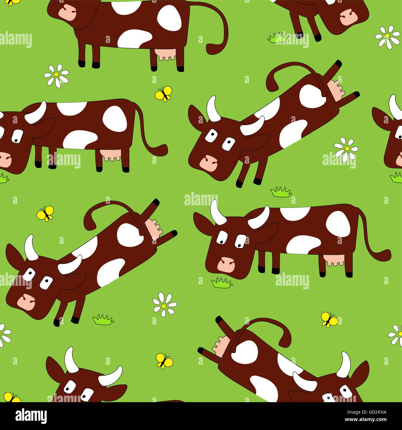 Seamless pattern with cute cows Stock Vector Image & Art - Alamy