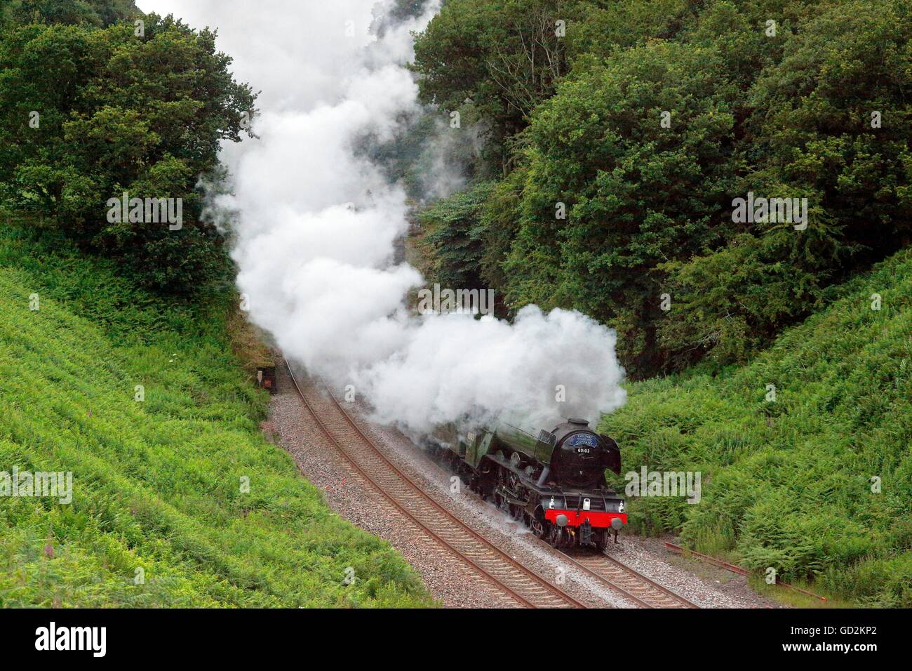 Steam train LNER A3 Class 4-6-2 no 60103 Flying Scotsman. Cowran Cut ...