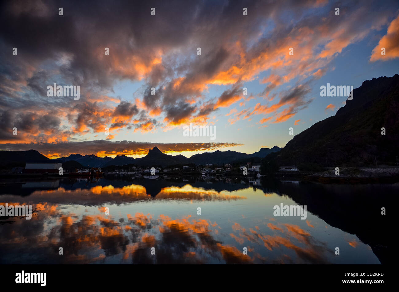 Norway reflection sunset hi-res stock photography and images - Alamy