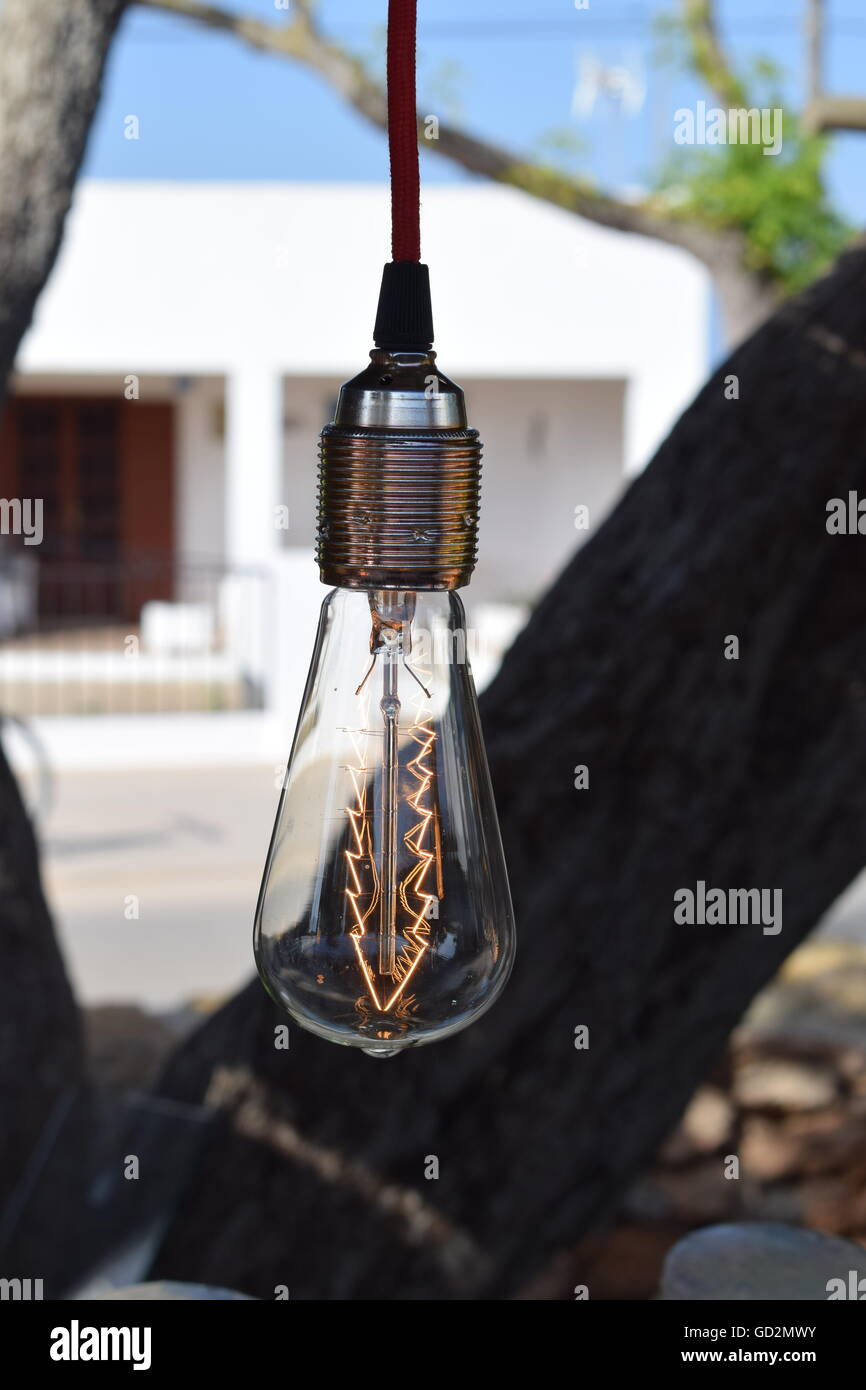 Light bulb display for sale at craft market Stock Photo - Alamy