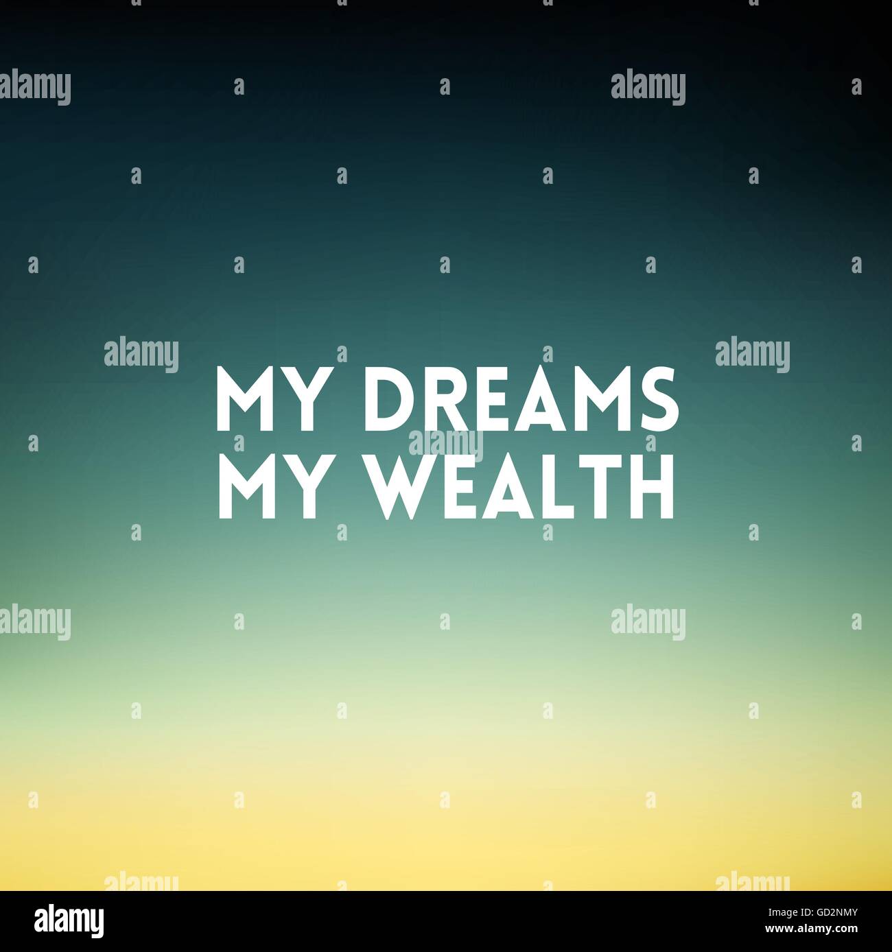 square blurred background - sunset colors With motivating quote Stock ...