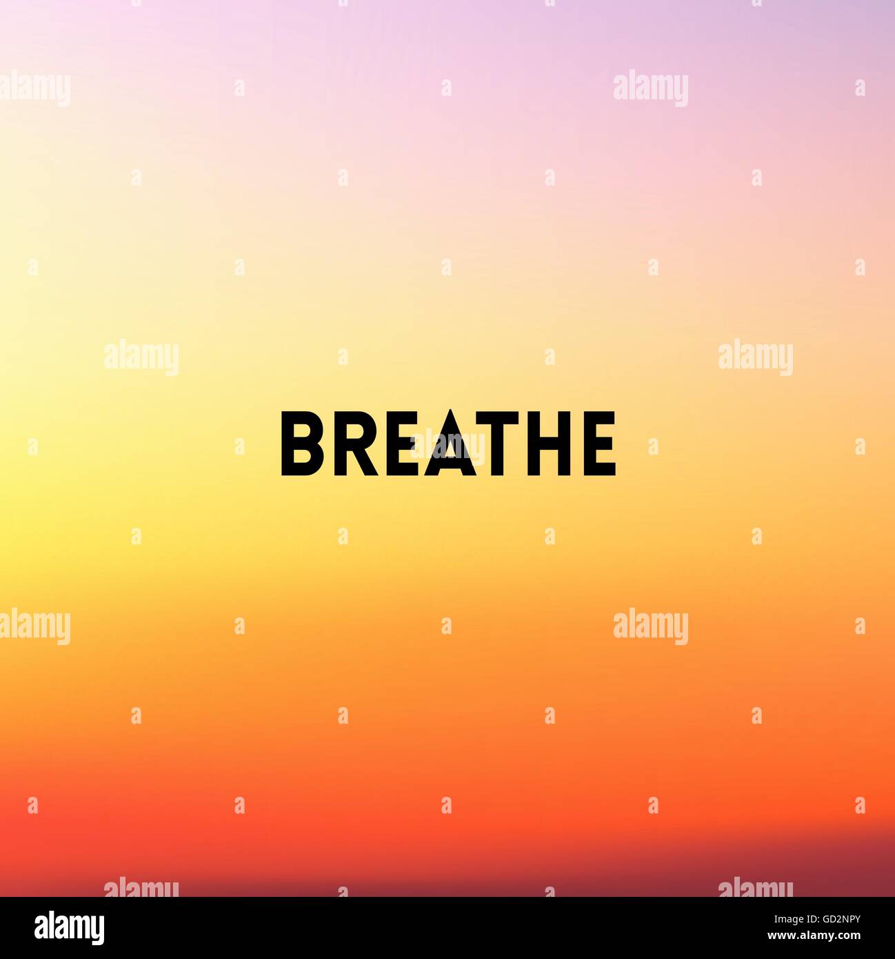 square blurred background - sunset colors With motivating quote Stock ...