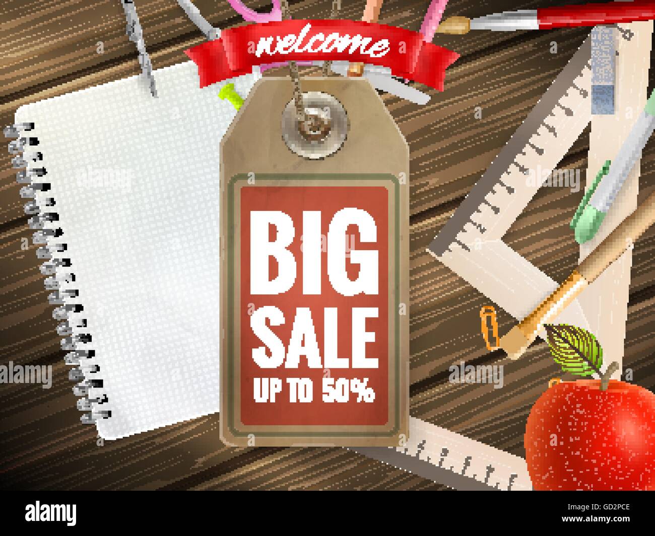 Back to School sale background. EPS 10 Stock Vector Image & Art - Alamy