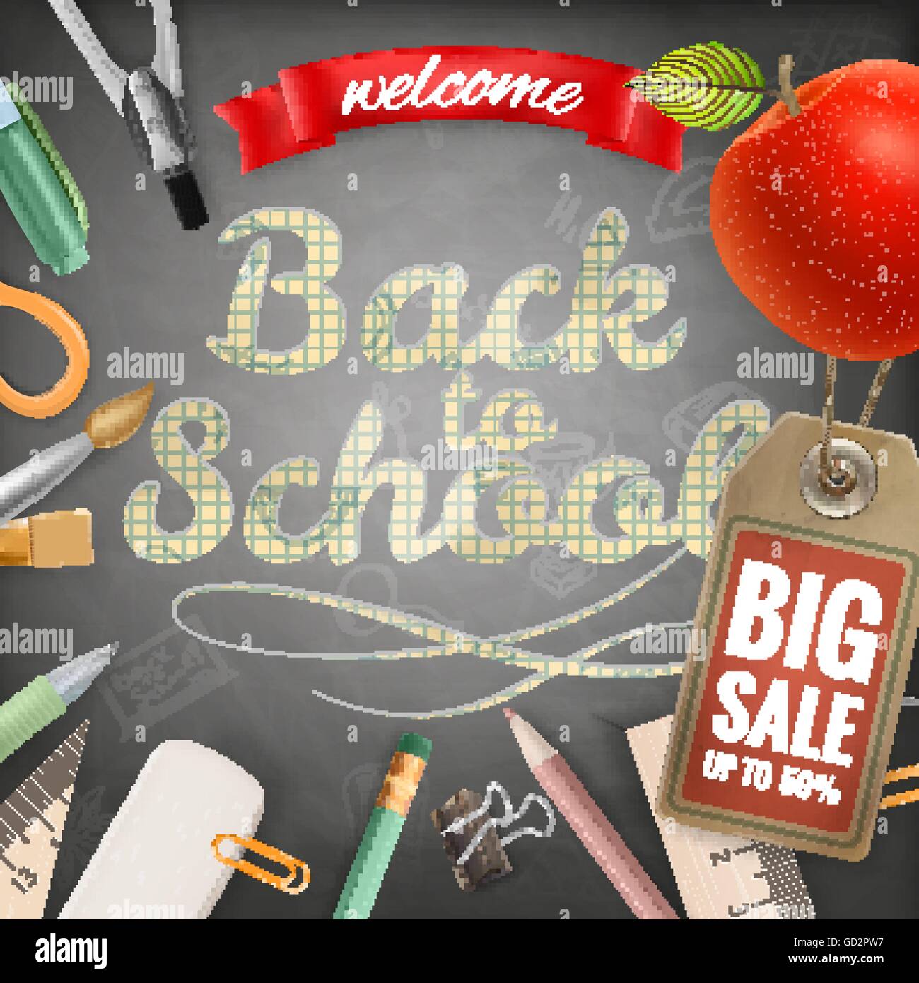 Back to School sale background. EPS 10 Stock Vector Image & Art - Alamy