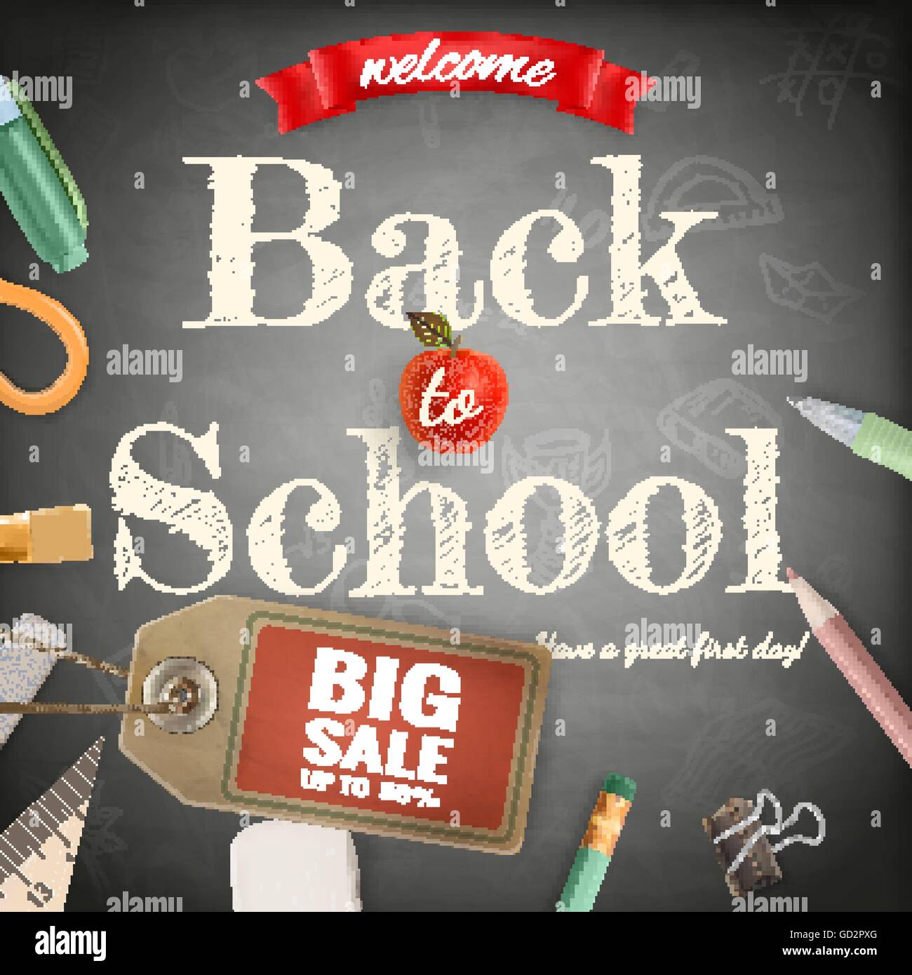 Back to School sale background. EPS 10 Stock Vector Image & Art - Alamy