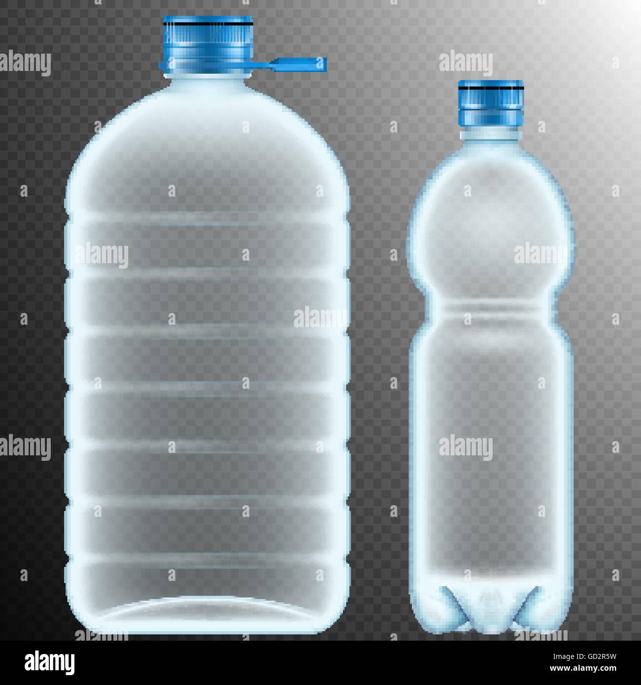 Transparent plastic bottle realistic Stock Vector Images - Alamy