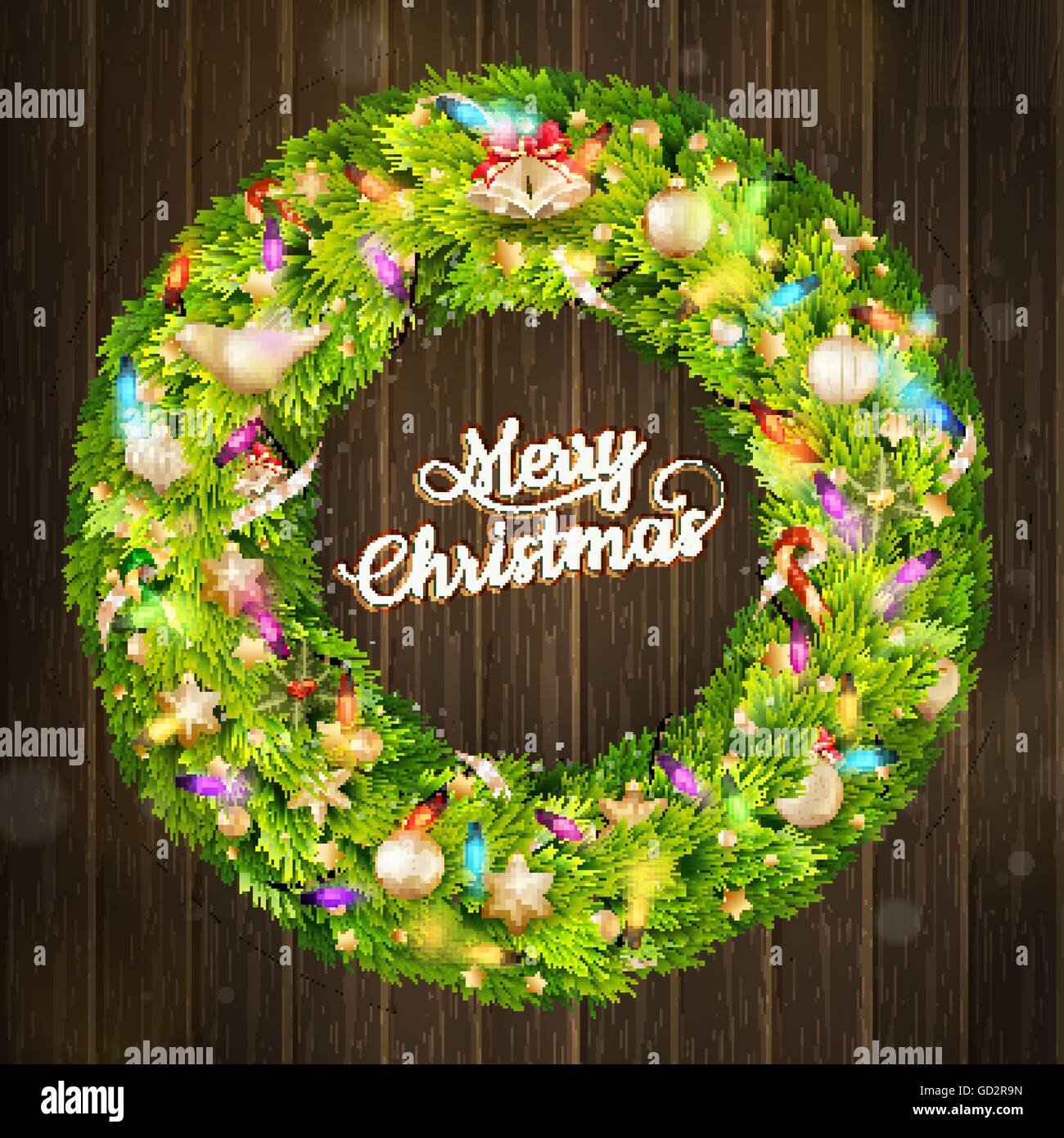 Round frame christmas tree Stock Vector Images - Alamy