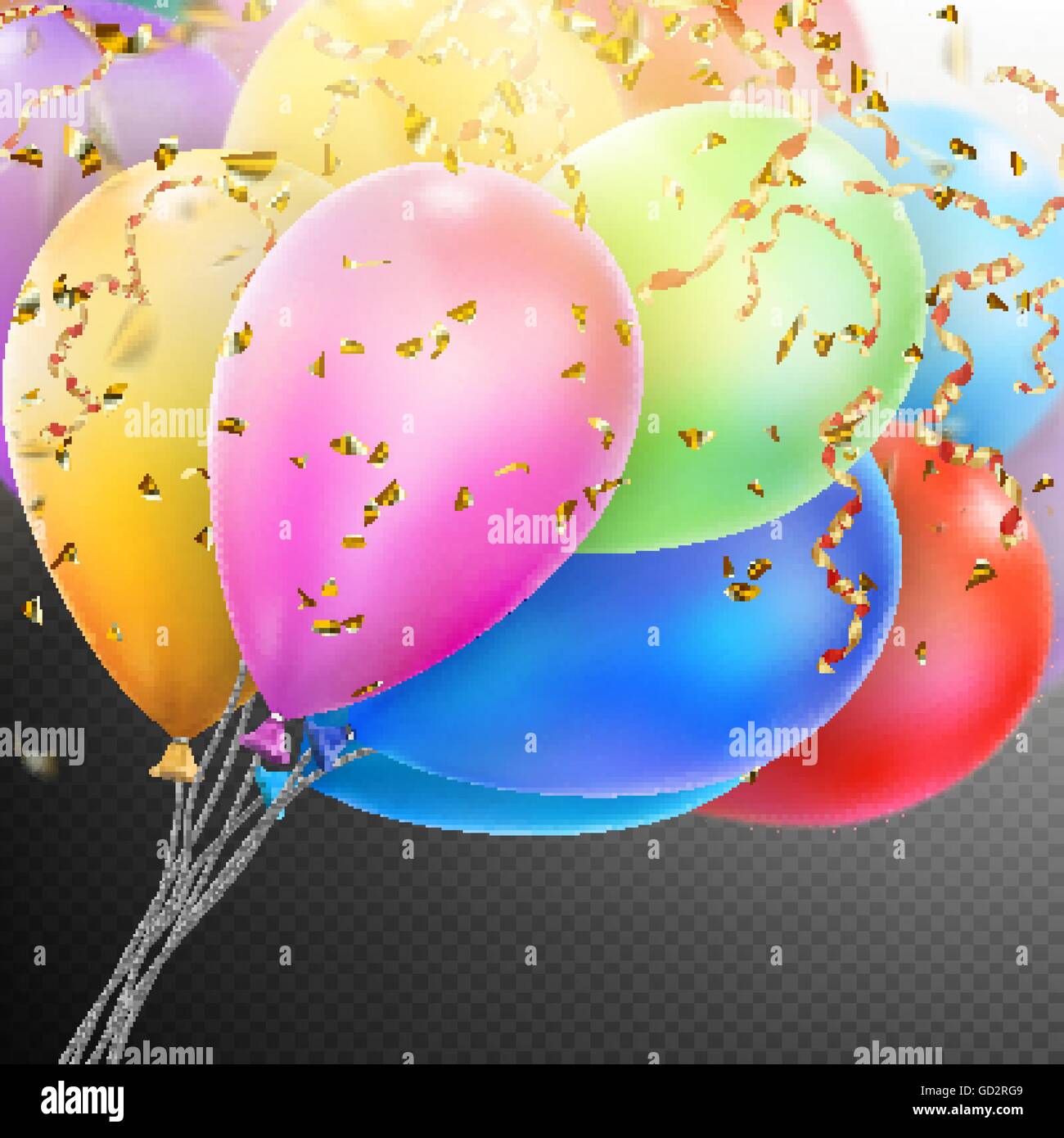 Balloons confetti streamers Stock Vector Images - Alamy