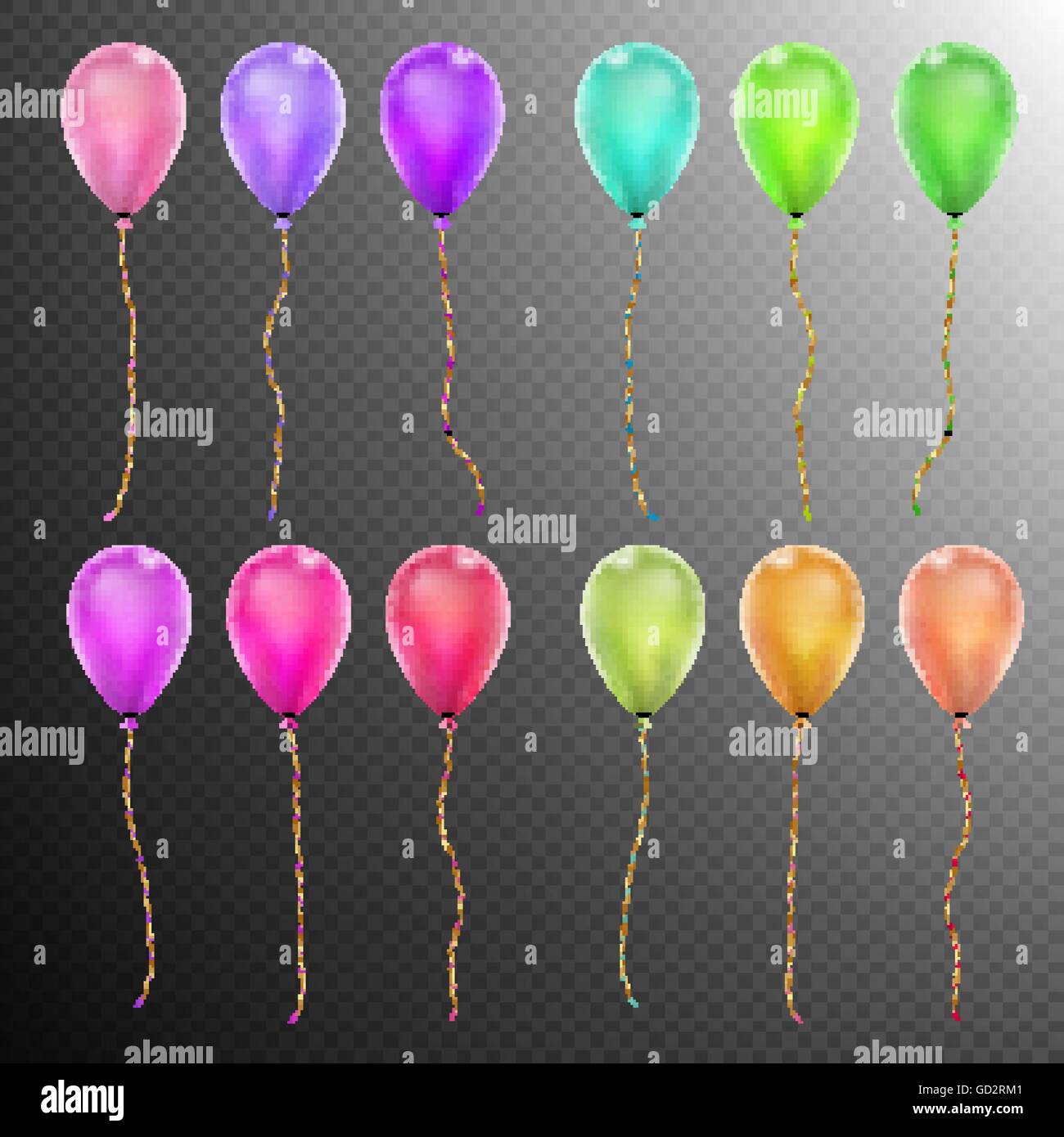 Set of Twelve colorful balloons. EPS 10 Stock Vector Image & Art - Alamy