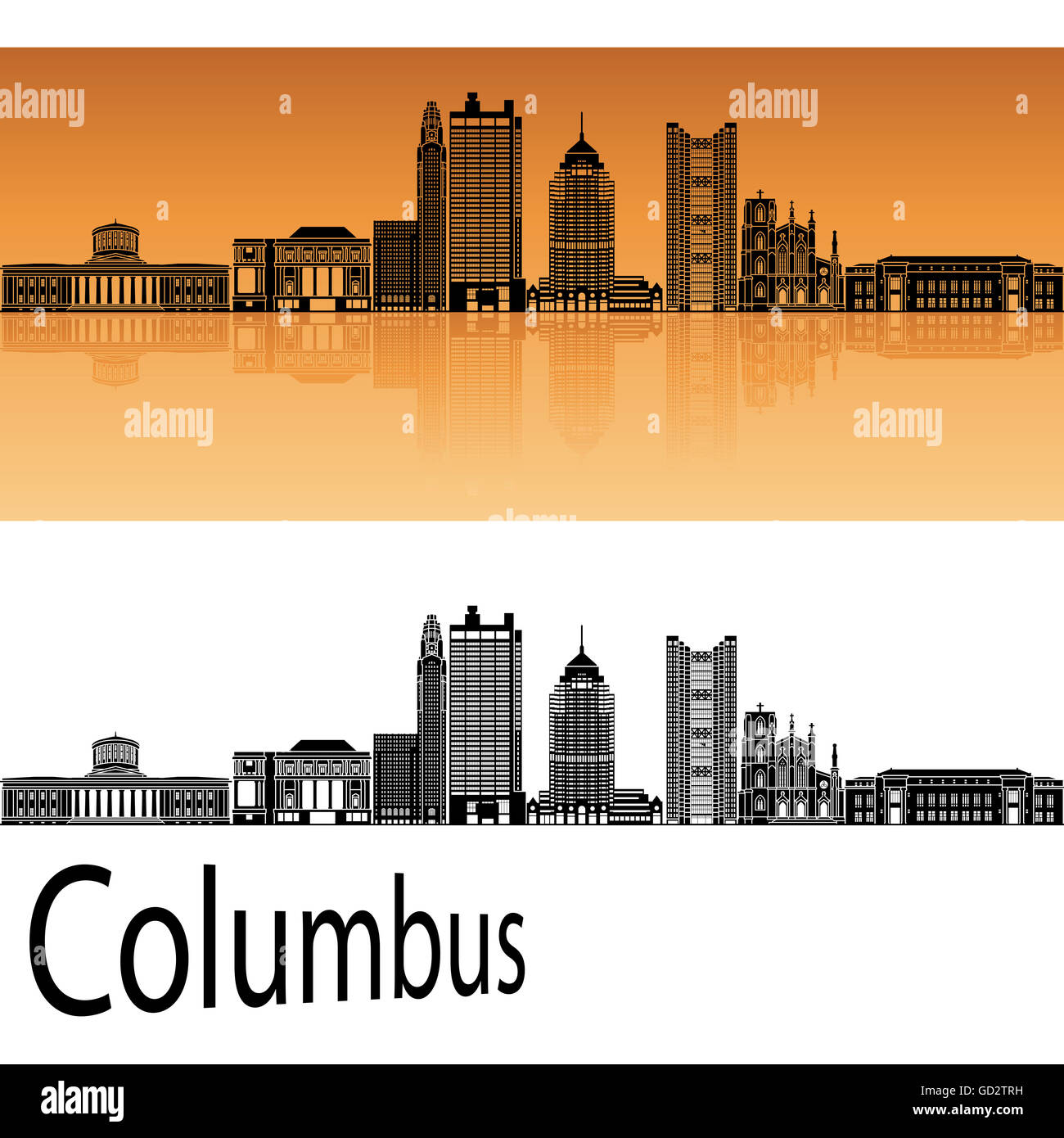 Columbus ohio city skyline silhouette hi-res stock photography and ...