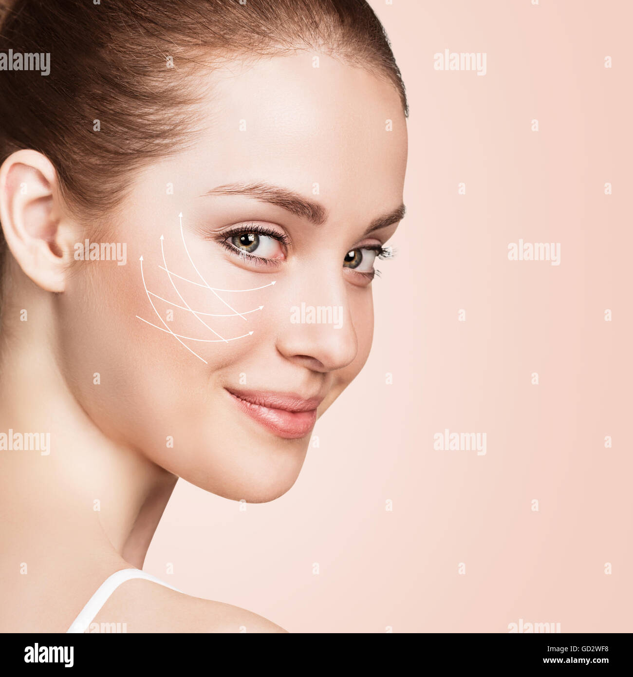 Young female with lifting arrows Stock Photo - Alamy