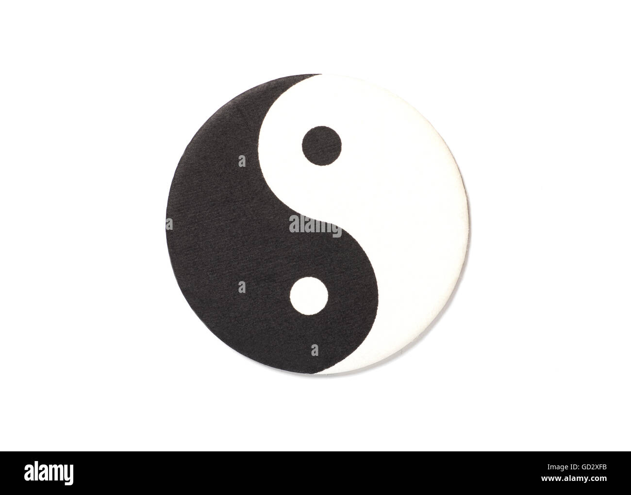 Yin-Yang symbol made of paper top view on white background Stock Photo ...