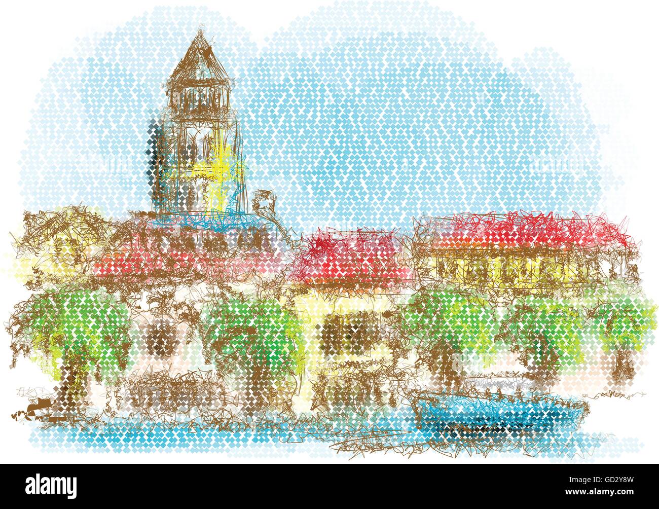 Split croatia and old town Stock Vector Images - Alamy