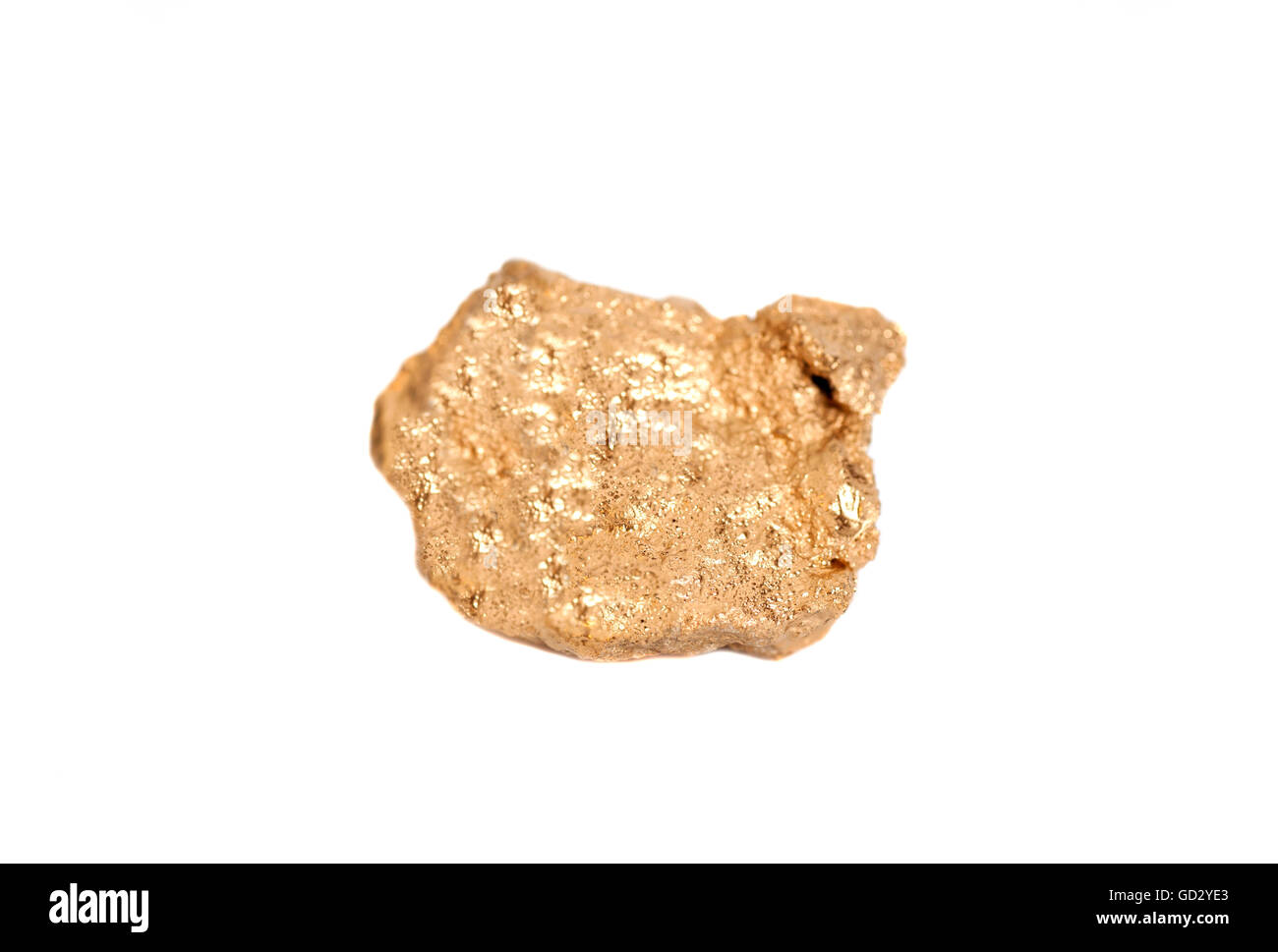 Golden nugget isolated on white background Stock Photo - Alamy