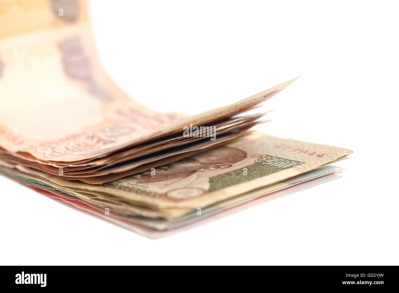 Indian Currency Rupee bank notes on white background Stock Photo - Alamy