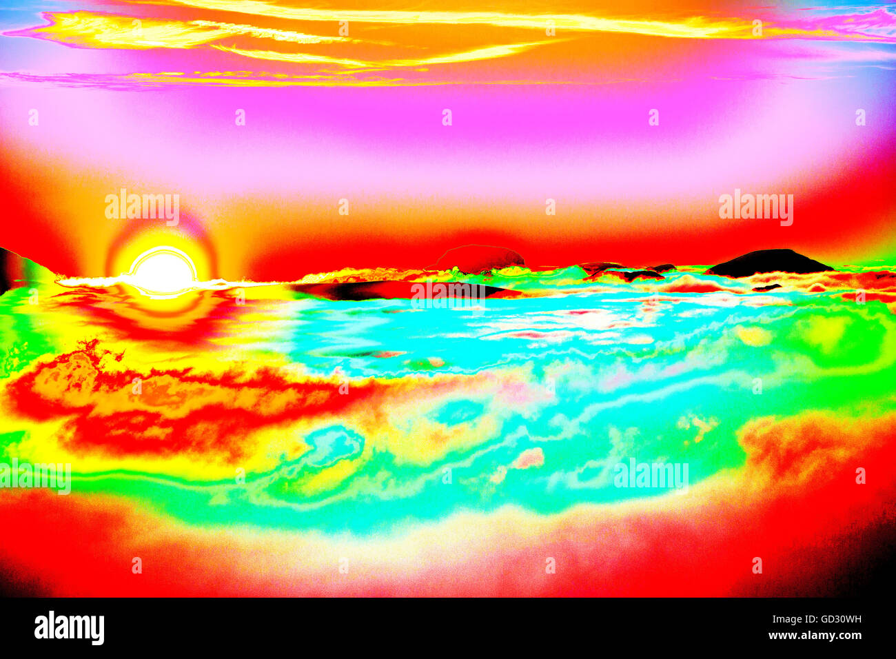The setting sun illuminates a magical landscape over Great Gable from ...
