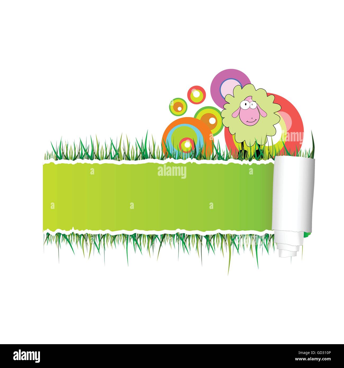 paper with green sheep vector on white background Stock Vector Image ...