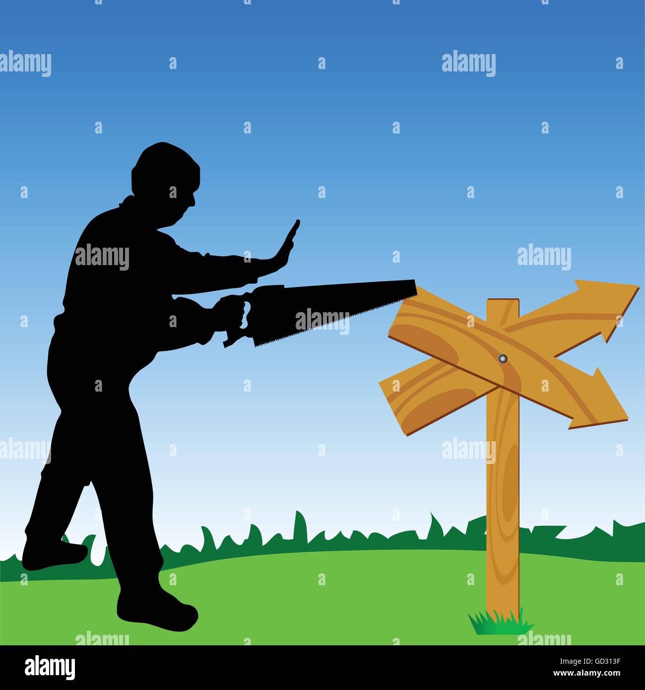 workers in nature cartoon vector illustration Stock Vector Image & Art ...