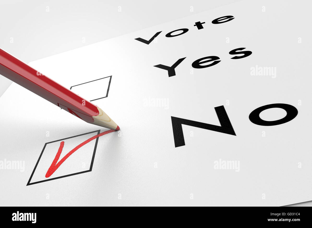 pencil is voting a ballot, isolated on white, 3d illustration Stock ...