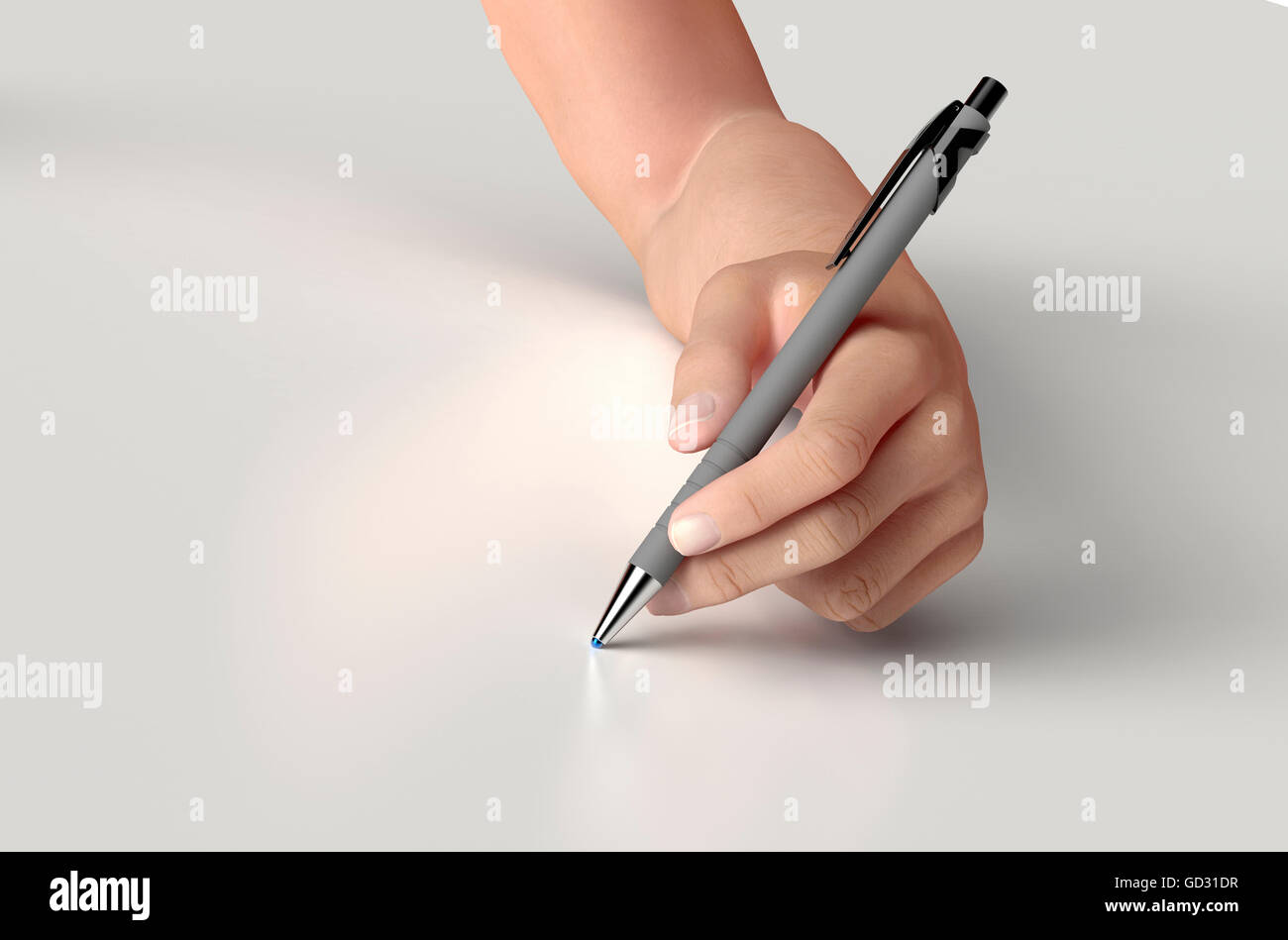 Hand with pen illustration hi-res stock photography and images - Alamy