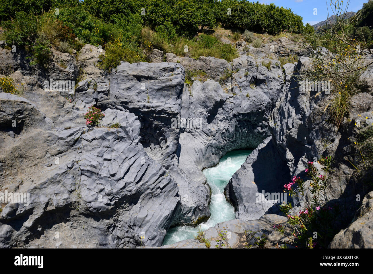 Alcantara Gorge (Gole Alcantara), Sicily, Italy Stock Photo - Alamy