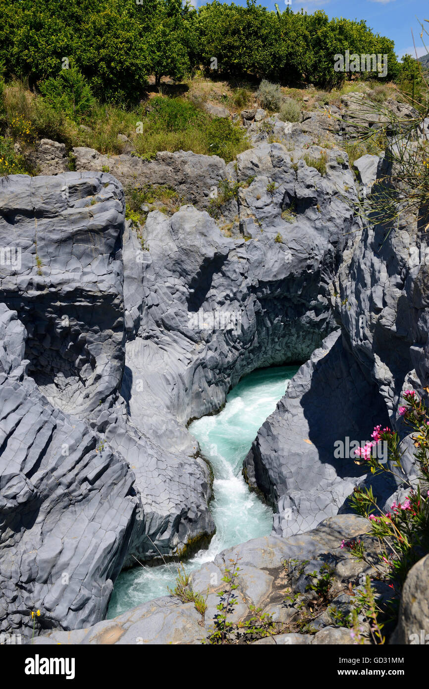 Alcantara Gorge (Gole Alcantara), Sicily, Italy Stock Photo - Alamy