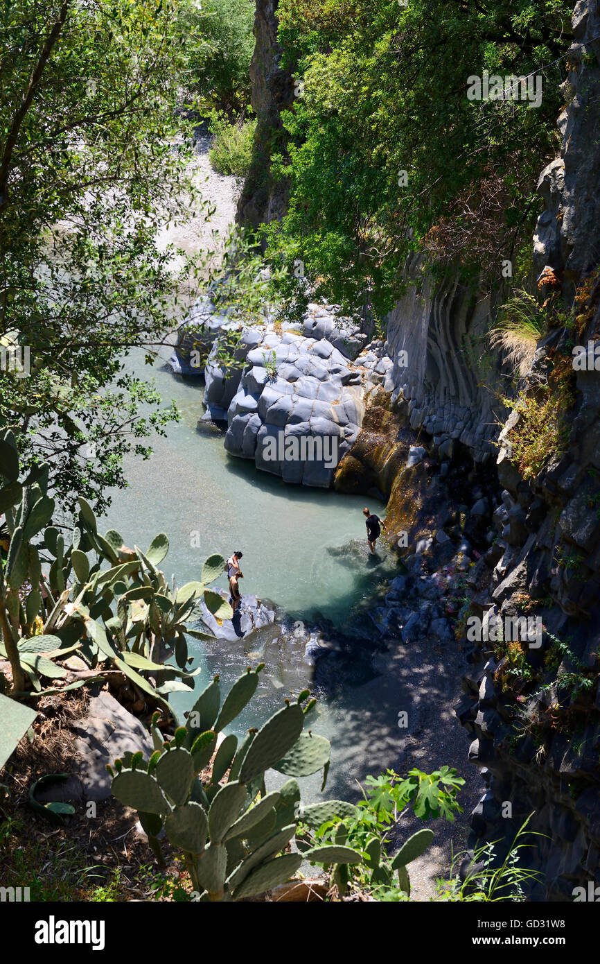 Alcantara Gorge (Gole Alcantara), Sicily, Italy Stock Photo - Alamy