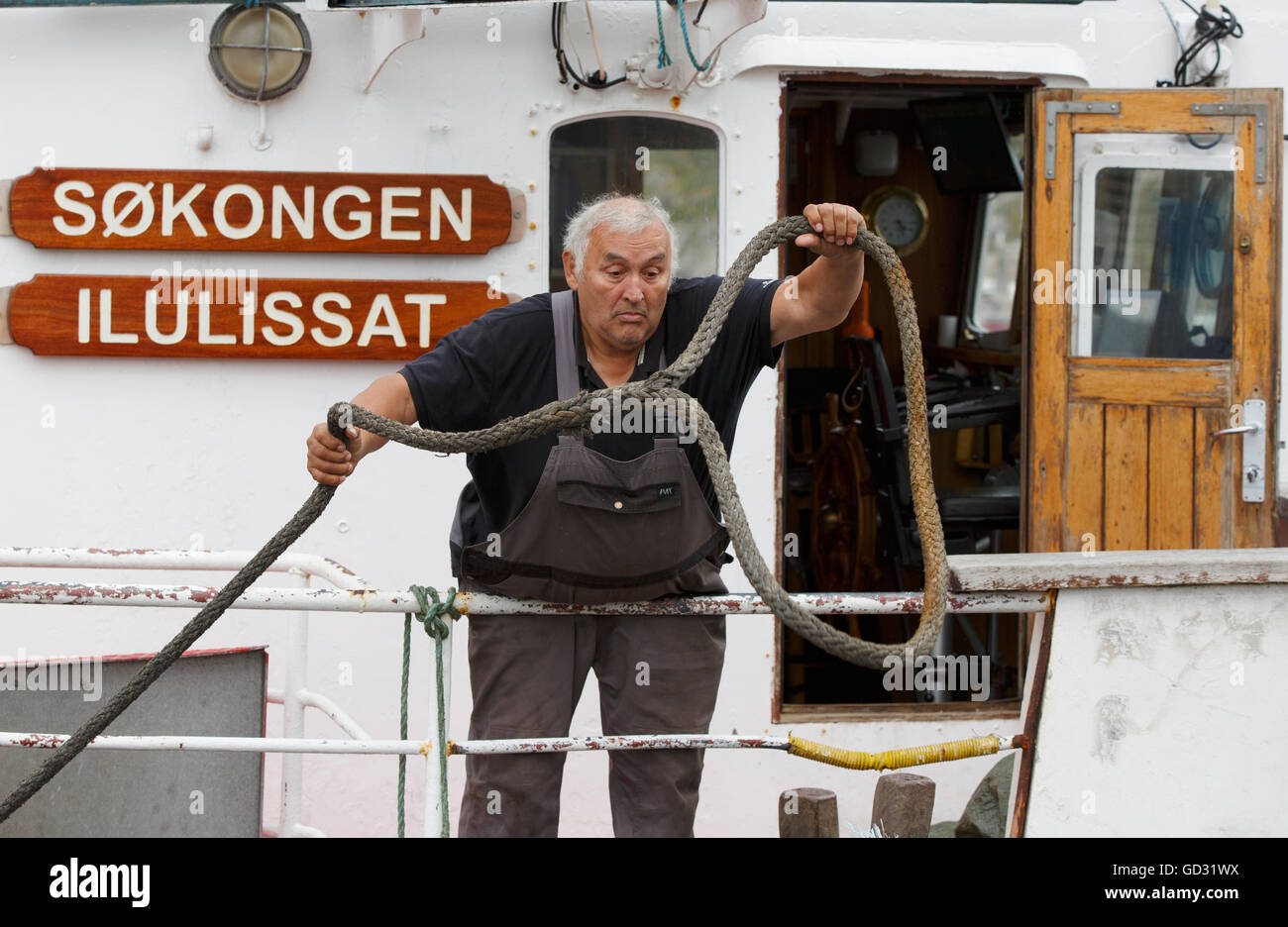 Fishing boat captain, Ilulissat, Greenland Stock Photo - Alamy