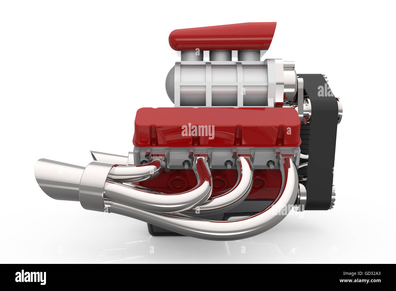 Hot rod V8 Engine 3D render Stock Photo - Alamy