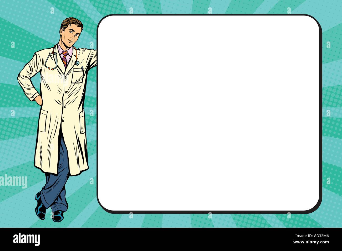 Doctor of medicine next to a poster Stock Vector Image & Art - Alamy