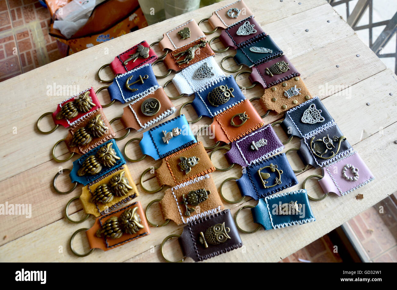 Handmade key ring and small bag made from leather made in house at ...