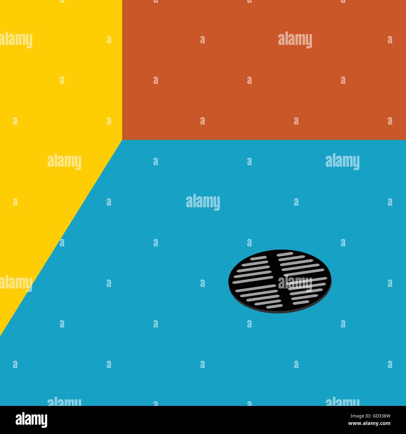 drain water art vector illustration with three color wall Stock Vector ...