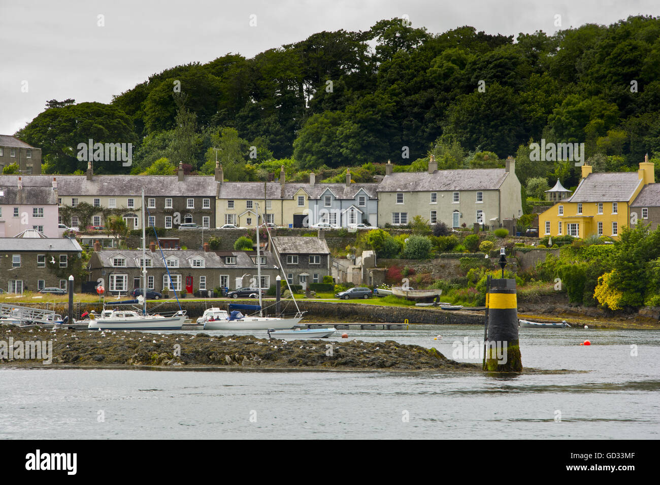 Strangford village harbour boats Stock Photo - Alamy