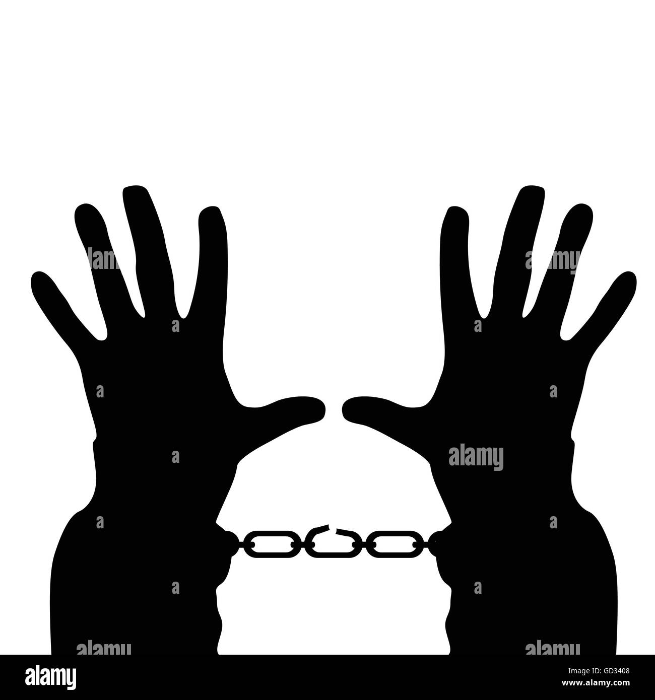Handcuffs silhouette hi-res stock photography and images - Alamy