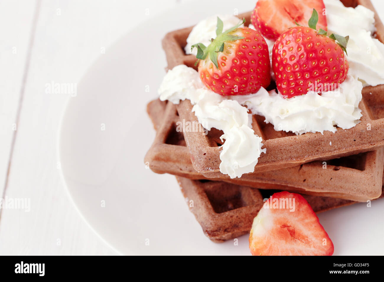Belgian waffle hi-res stock photography and images - Alamy