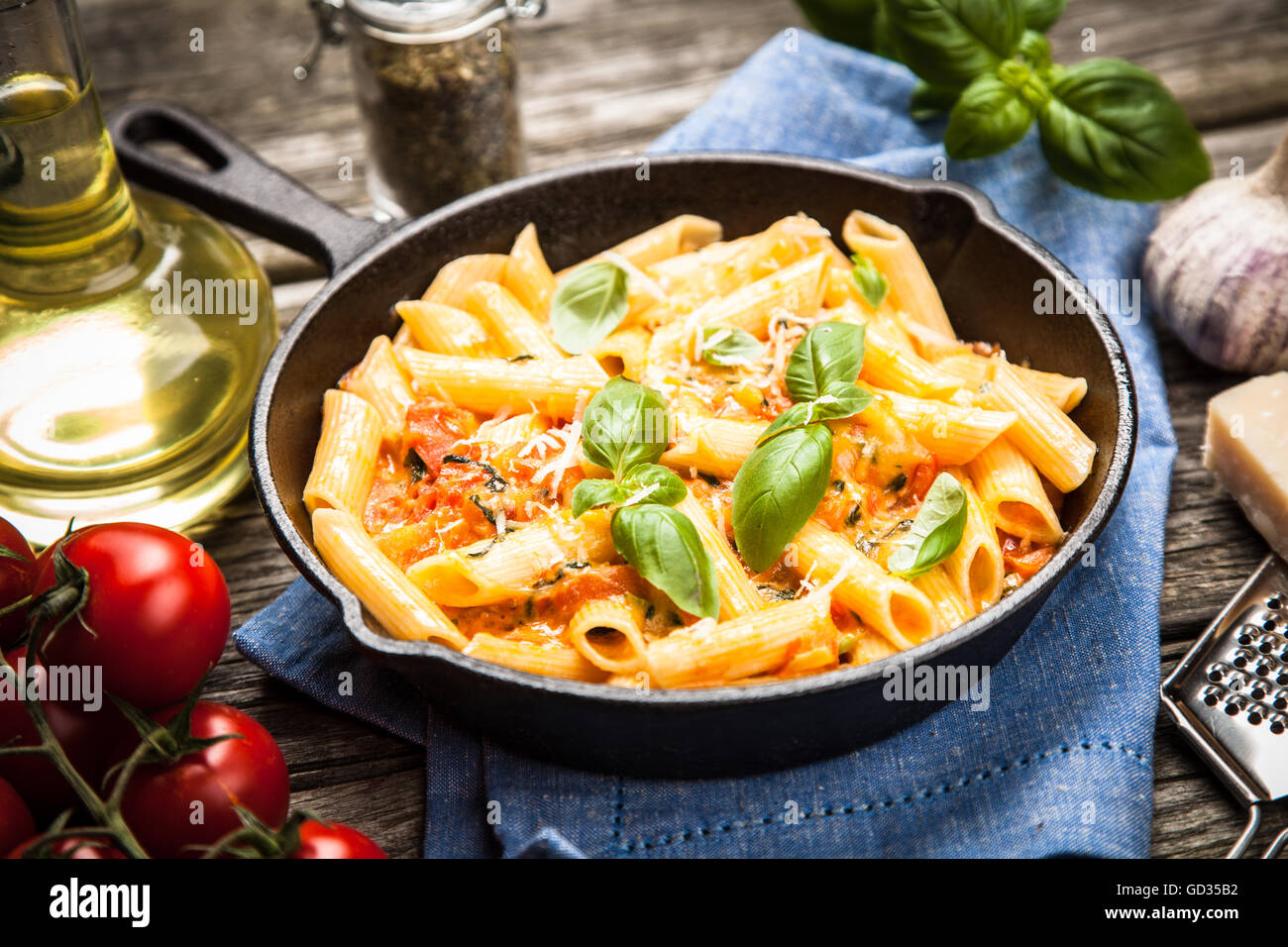 Traditional penne pasta Stock Photo - Alamy