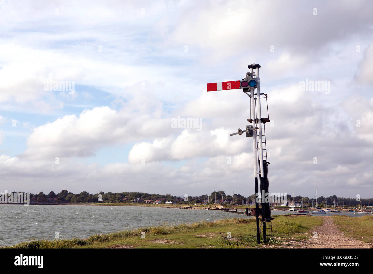 Lower Quadrant British rail signal. Restored heritage along the now ...