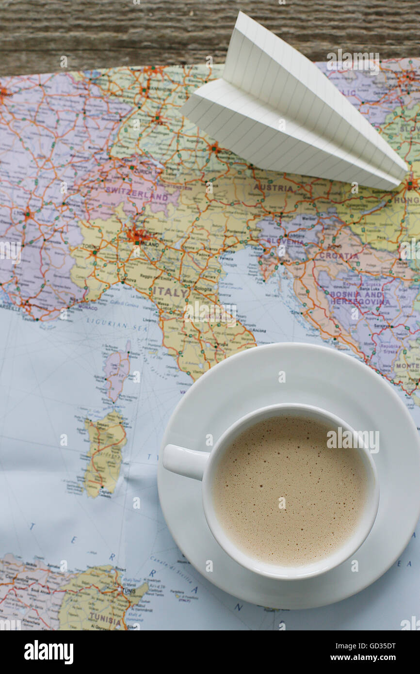City coffee map hi-res stock photography and images - Alamy