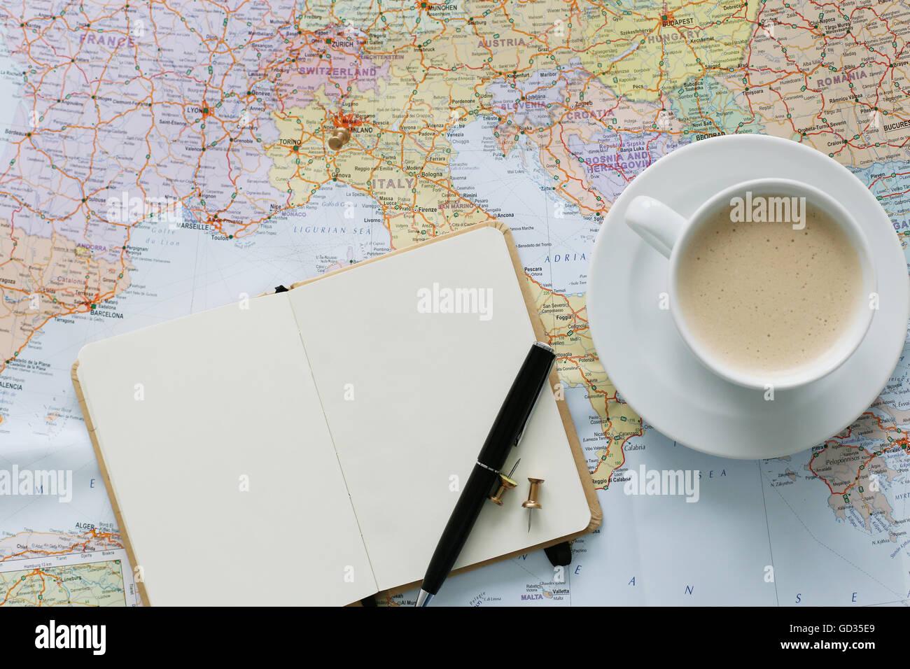 City coffee map hi-res stock photography and images - Alamy