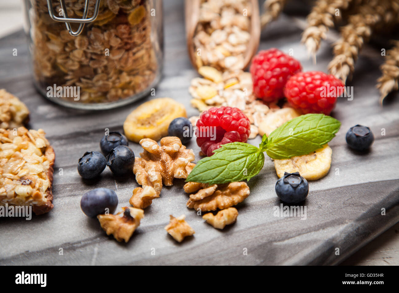 Muesli with berries Stock Photo - Alamy
