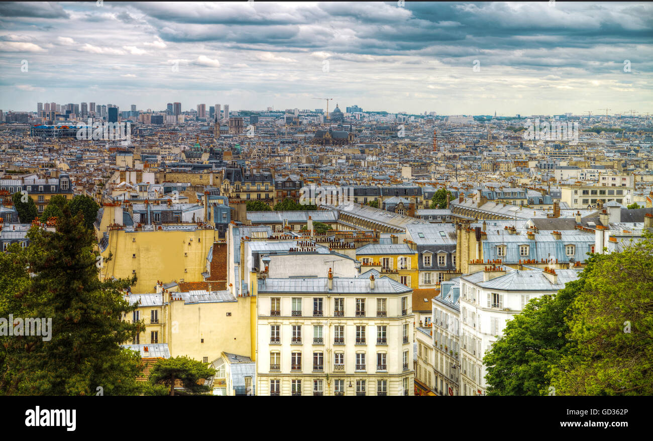Paris. Montmartre view from the mountain. France Stock Photo - Alamy