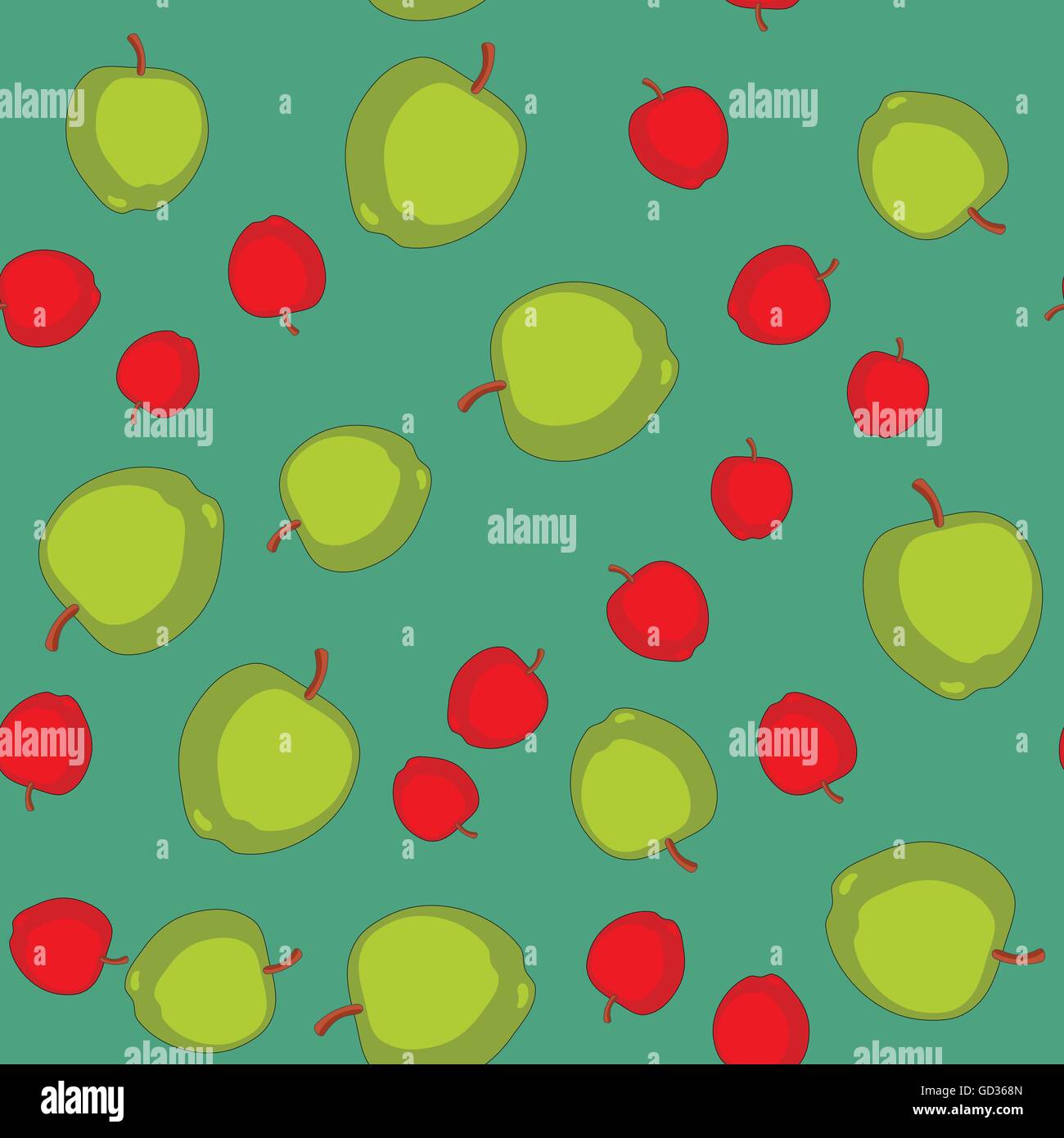Seamless pattern with cartoon apples. Fruits repeating background ...